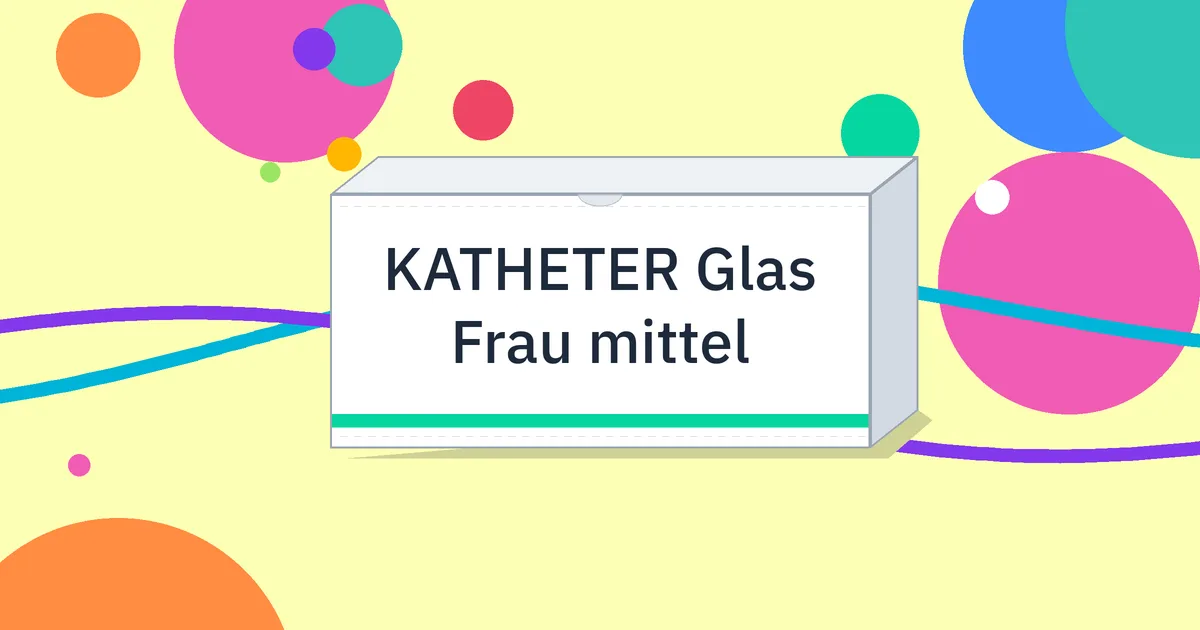 Symbolbild: Packung mit der Aufschrift KATHETER Glas Frau mittel (PZN 02008483) – Verfügbarkeit und Bezug in Apotheken in Frankfurt am Main