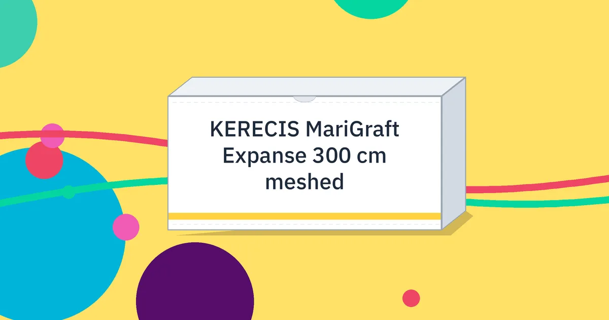 Symbolbild: Packung mit der Aufschrift KERECIS MariGraft Expanse 300 cm meshed (PZN 20595107) – Verfügbarkeit und Bezug in Apotheken in Frankfurt am Main