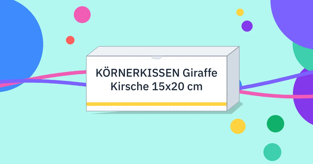 Symbolbild: Packung mit der Aufschrift KÖRNERKISSEN Giraffe Kirsche 15x20 cm (PZN 01815336) – Verfügbarkeit und Bezug in Apotheken in Frankfurt am Main