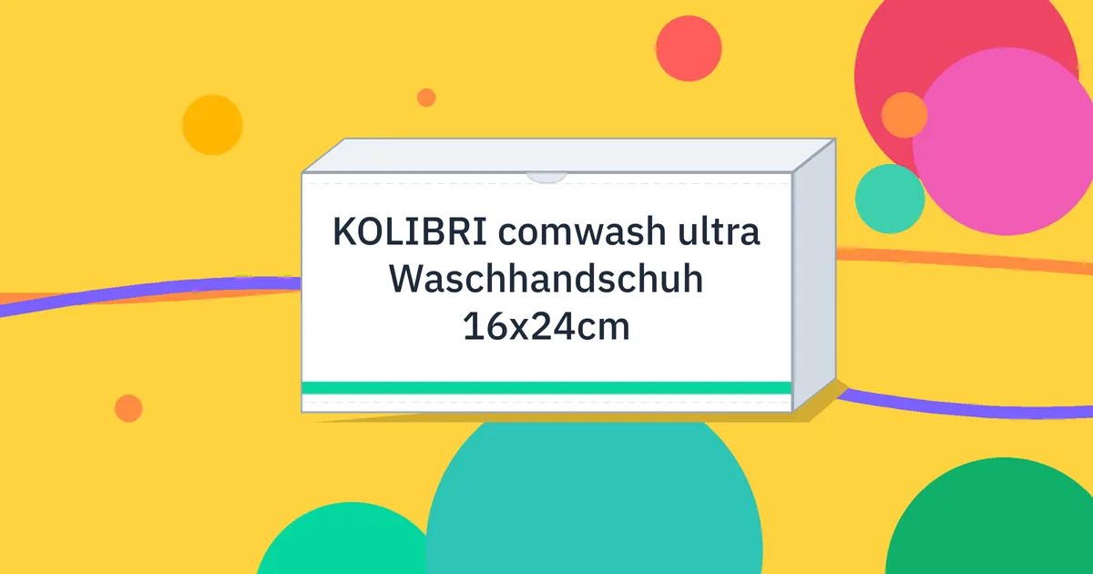 Symbolbild: Packung mit der Aufschrift KOLIBRI comwash ultra Waschhandschuh 16x24cm (PZN 14365053) – Verfügbarkeit und Bezug in Apotheken in Frankfurt am Main