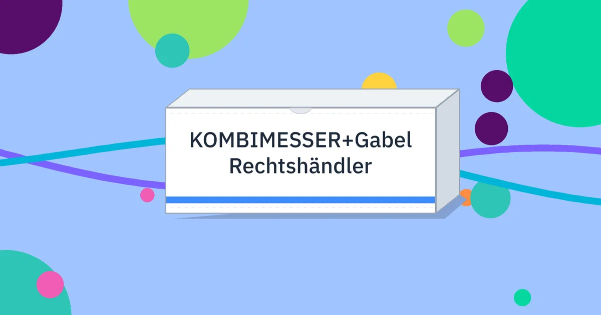 Symbolbild: Packung mit der Aufschrift KOMBIMESSER+Gabel Rechtshändler (PZN 07742561) – Verfügbarkeit und Bezug in Apotheken in Frankfurt am Main