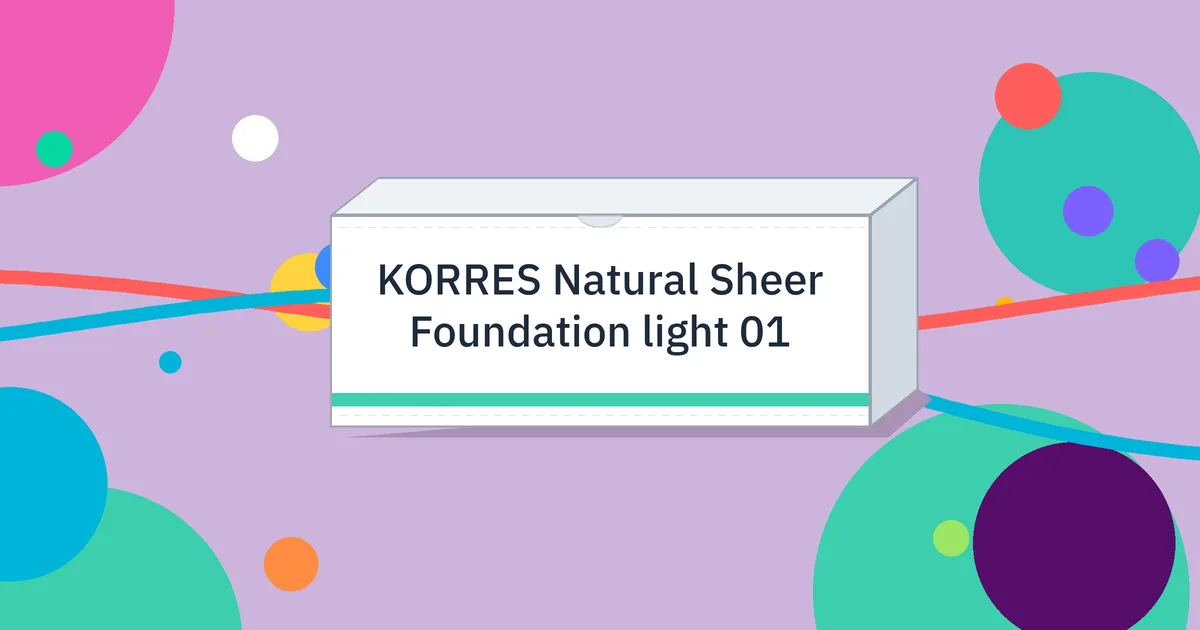Symbolbild: Packung mit der Aufschrift KORRES Natural Sheer Foundation light 01 (PZN 19900344) – Verfügbarkeit und Bezug in Apotheken in Frankfurt am Main