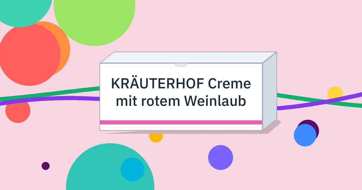 Symbolbild: Packung mit der Aufschrift KRÄUTERHOF Creme mit rotem Weinlaub (PZN 05949803) – Verfügbarkeit und Bezug in Apotheken in Frankfurt am Main