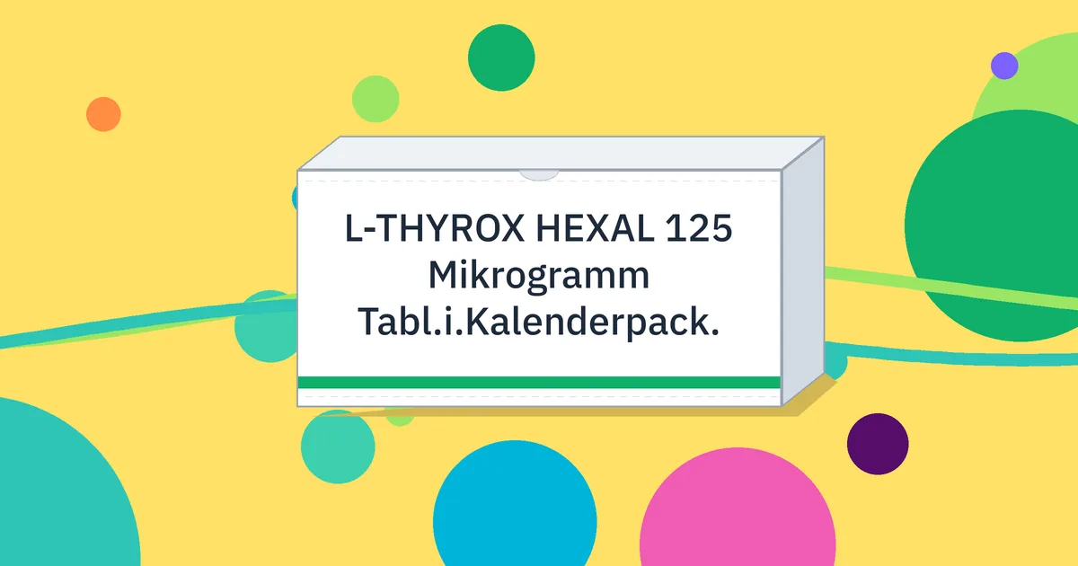 Symbolbild: Packung mit der Aufschrift L-THYROX HEXAL 125 Mikrogramm Tabl.i.Kalenderpack. (PZN 14295192) – Verfügbarkeit und Bezug in Apotheken in Frankfurt am Main