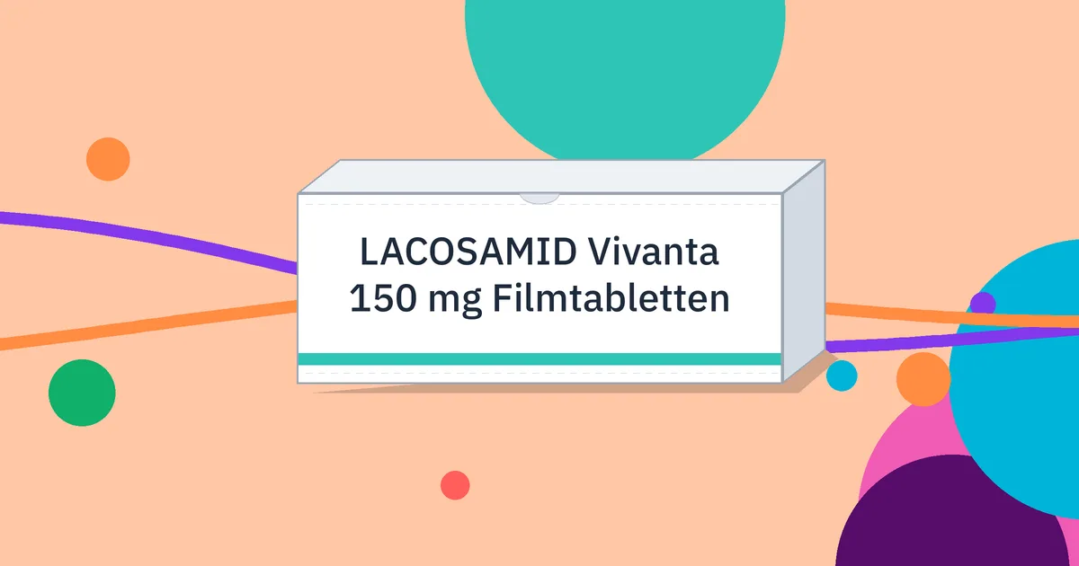Symbolbild: Packung mit der Aufschrift LACOSAMID Vivanta 150 mg Filmtabletten (PZN 18083995) – Verfügbarkeit und Bezug in Apotheken in Frankfurt am Main