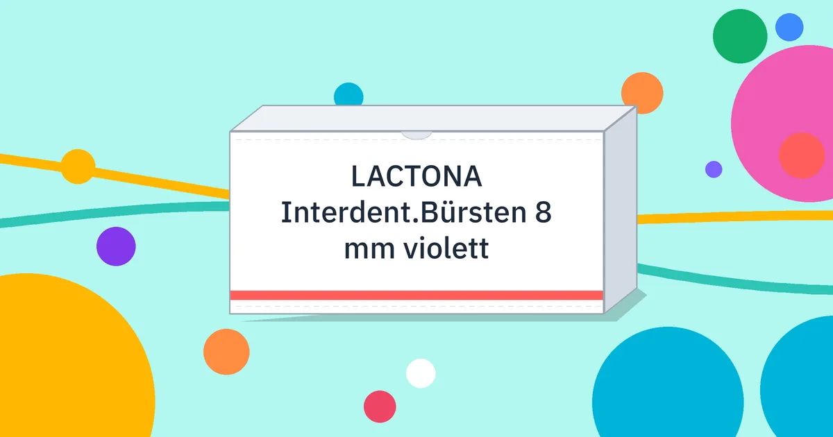 Symbolbild: Packung mit der Aufschrift LACTONA Interdent.Bürsten 8 mm violett (PZN 07229616) – Verfügbarkeit und Bezug in Apotheken in Frankfurt am Main