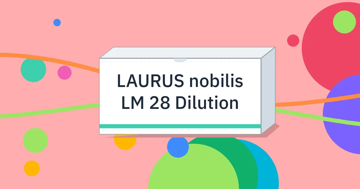 Symbolbild: Packung mit der Aufschrift LAURUS nobilis LM 28 Dilution (PZN 13524704) – Verfügbarkeit und Bezug in Apotheken in Frankfurt am Main