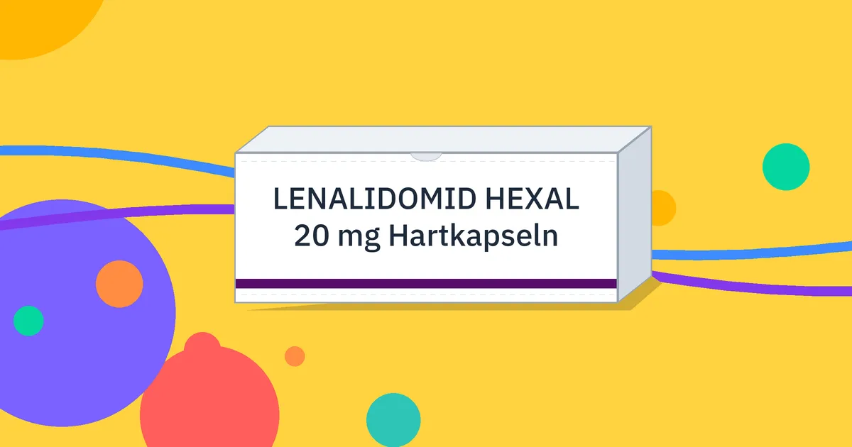 Symbolbild: Packung mit der Aufschrift LENALIDOMID HEXAL 20 mg Hartkapseln (PZN 17481742) – Verfügbarkeit und Bezug in Apotheken in Frankfurt am Main