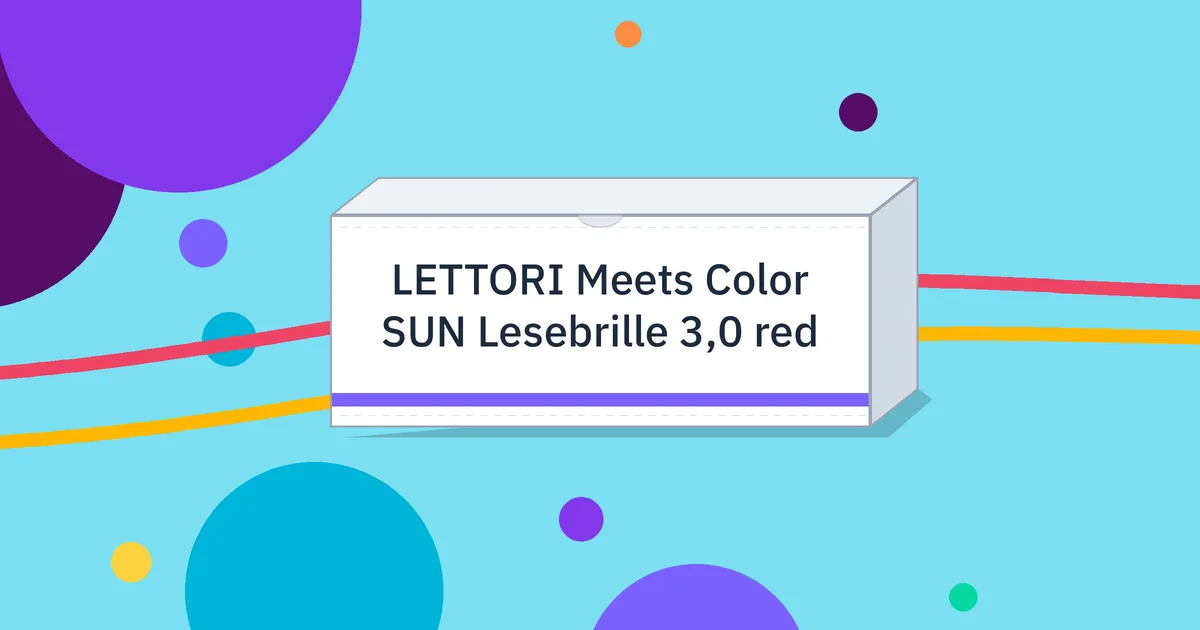 Symbolbild: Packung mit der Aufschrift LETTORI Meets Color SUN Lesebrille 3,0 red (PZN 11163171) – Verfügbarkeit und Bezug in Apotheken in Frankfurt am Main