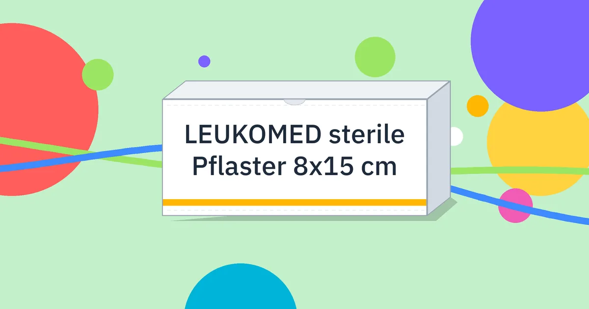 Symbolbild: Packung mit der Aufschrift LEUKOMED sterile Pflaster 8x15 cm (PZN 19151919) – Verfügbarkeit und Bezug in Apotheken in Frankfurt am Main