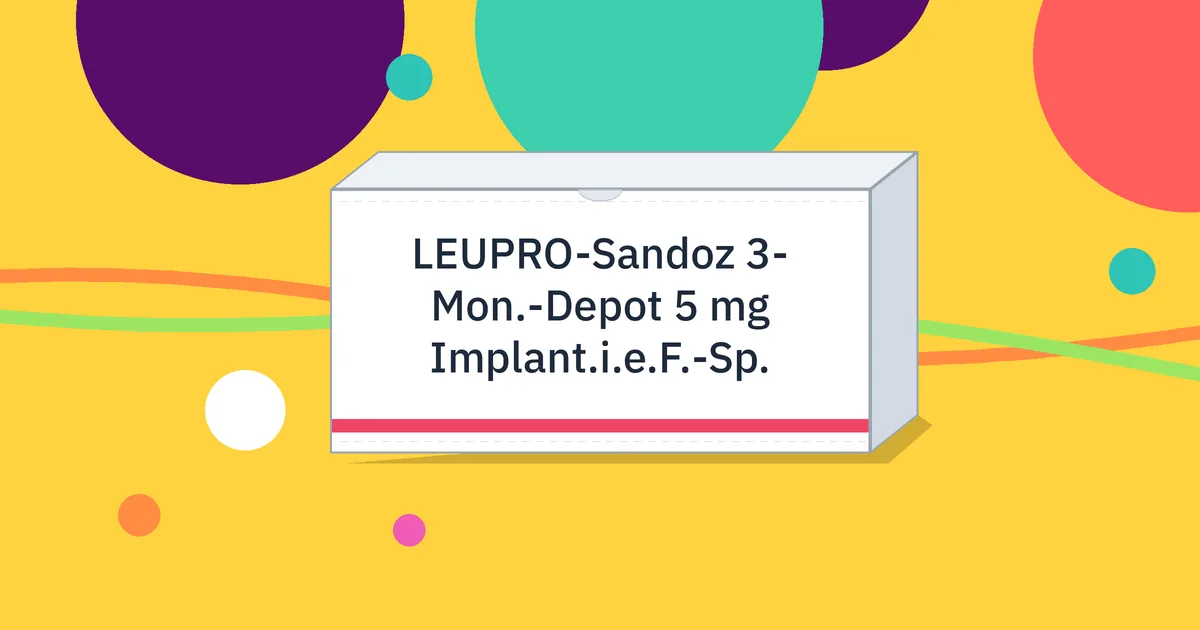 Symbolbild: Packung mit der Aufschrift LEUPRO-Sandoz 3-Mon.-Depot 5 mg Implant.i.e.F.-Sp. (PZN 19809141) – Verfügbarkeit und Bezug in Apotheken in Frankfurt am Main