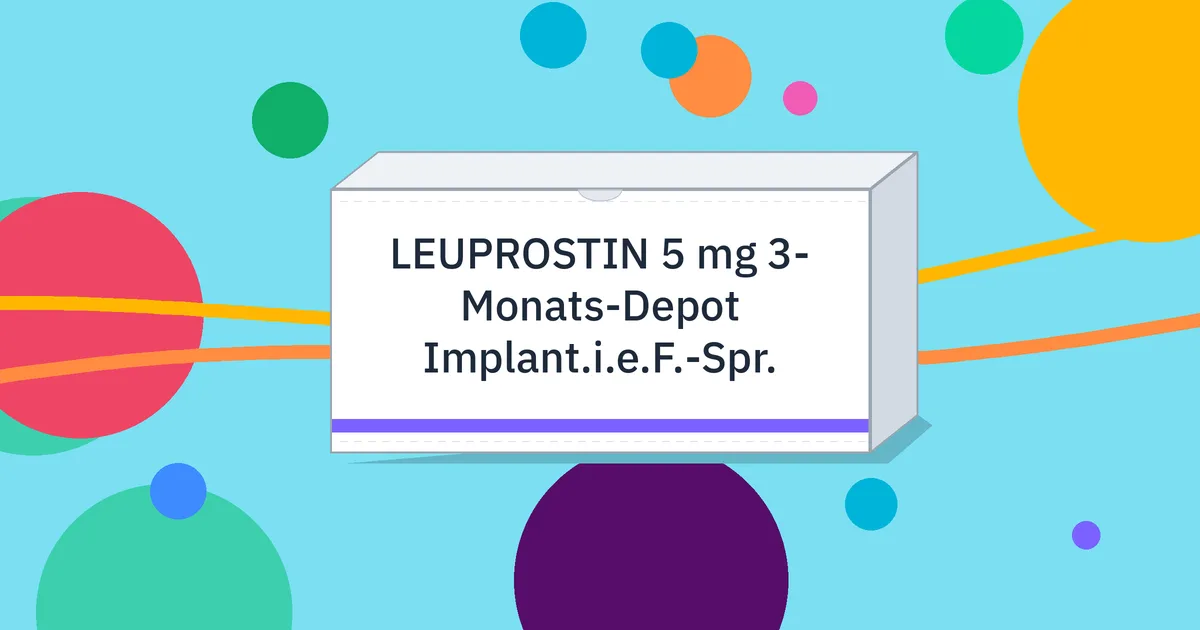 Symbolbild: Packung mit der Aufschrift LEUPROSTIN 5 mg 3-Monats-Depot Implant.i.e.F.-Spr. (PZN 19279559) – Verfügbarkeit und Bezug in Apotheken in Frankfurt am Main