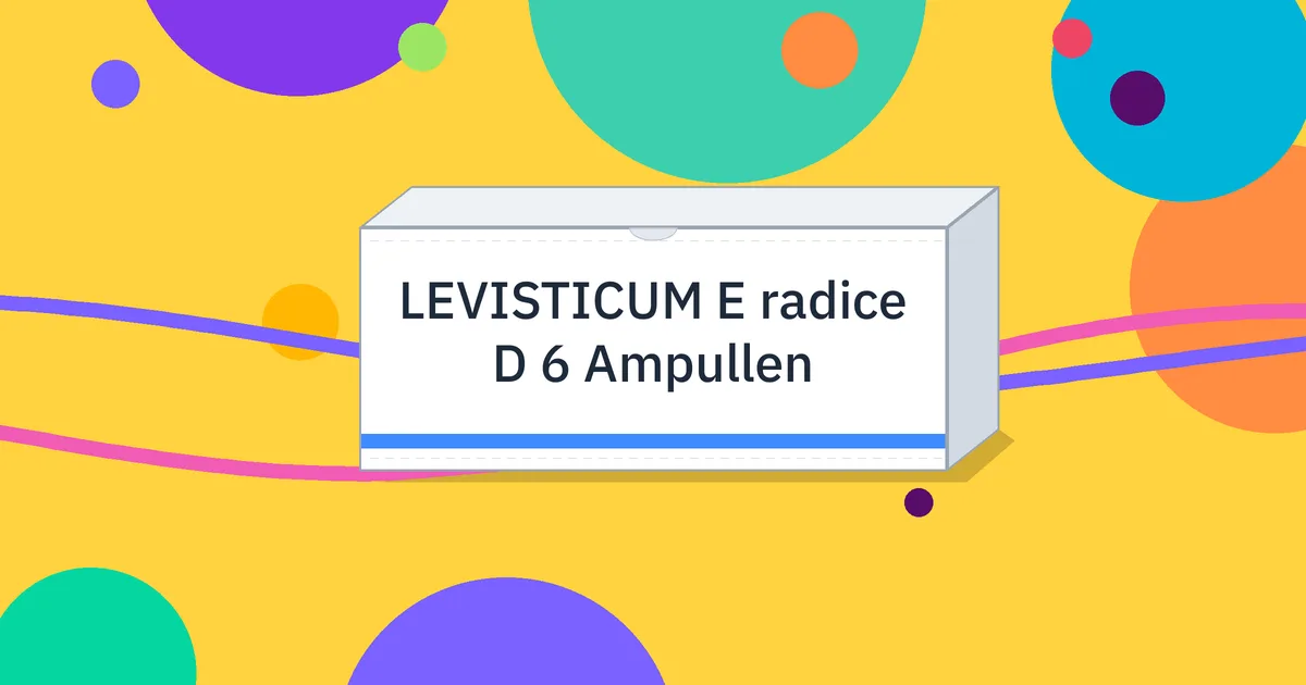 Symbolbild: Packung mit der Aufschrift LEVISTICUM E radice D 6 Ampullen (PZN 02881128) – Verfügbarkeit und Bezug in Apotheken in Frankfurt am Main