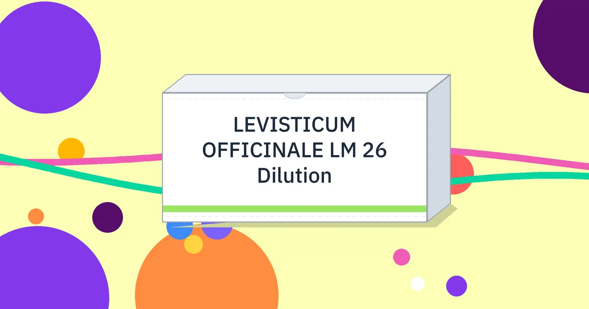 Symbolbild: Packung mit der Aufschrift LEVISTICUM OFFICINALE LM 26 Dilution (PZN 13528435) – Verfügbarkeit und Bezug in Apotheken in Frankfurt am Main
