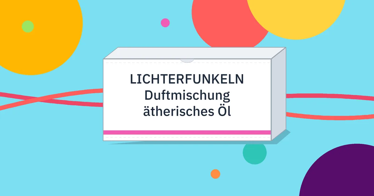 Symbolbild: Packung mit der Aufschrift LICHTERFUNKELN Duftmischung ätherisches Öl (PZN 17155209) – Verfügbarkeit und Bezug in Apotheken in Frankfurt am Main