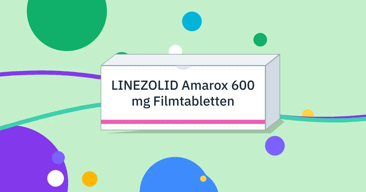 Symbolbild: Packung mit der Aufschrift LINEZOLID Amarox 600 mg Filmtabletten (PZN 16804485) – Verfügbarkeit und Bezug in Apotheken in Frankfurt am Main