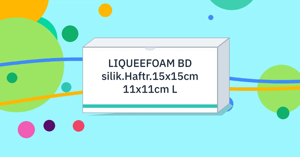 Symbolbild: Packung mit der Aufschrift LIQUEEFOAM BD silik.Haftr.15x15cm 11x11cm L (PZN 19868758) – Verfügbarkeit und Bezug in Apotheken in Frankfurt am Main