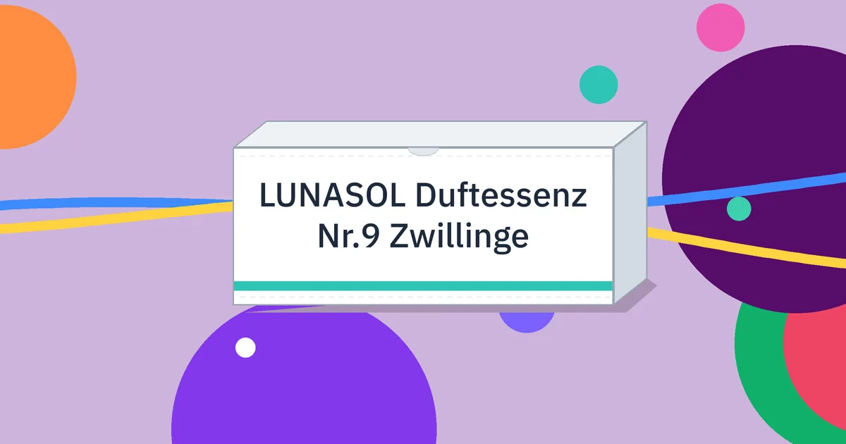 Symbolbild: Packung mit der Aufschrift LUNASOL Duftessenz Nr.9 Zwillinge (PZN 20060464) – Verfügbarkeit und Bezug in Apotheken in Frankfurt am Main