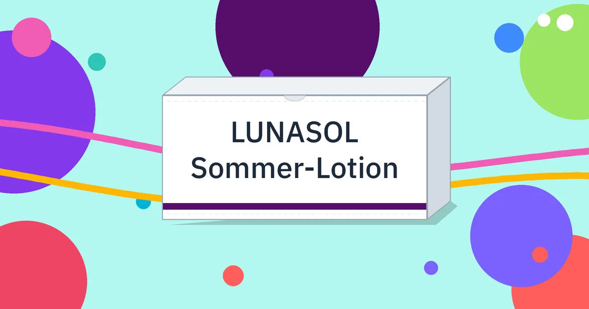 Symbolbild: Packung mit der Aufschrift LUNASOL Sommer-Lotion (PZN 19755505) – Verfügbarkeit und Bezug in Apotheken in Frankfurt am Main