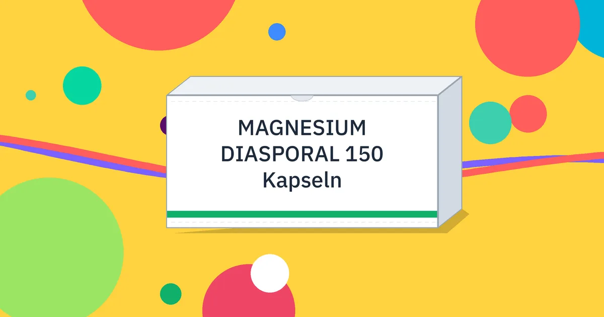 Symbolbild: Packung mit der Aufschrift MAGNESIUM DIASPORAL 150 Kapseln (PZN 07606088) – Verfügbarkeit und Bezug in Apotheken in Frankfurt am Main