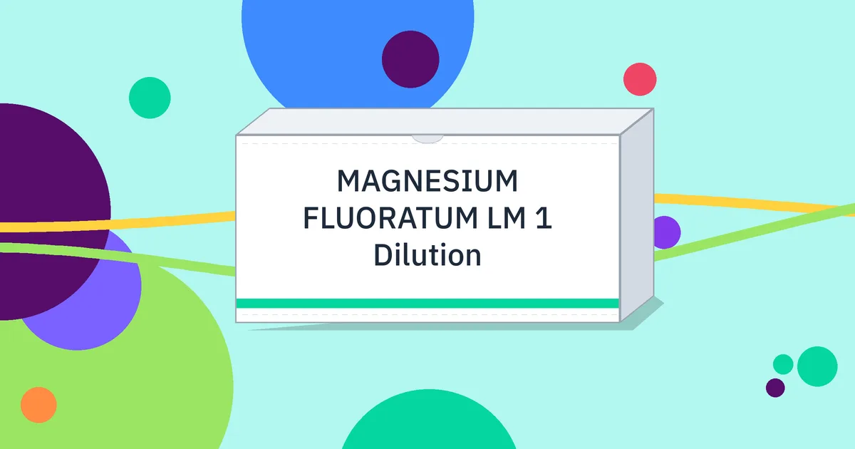 Symbolbild: Packung mit der Aufschrift MAGNESIUM FLUORATUM LM 1 Dilution (PZN 12937321) – Verfügbarkeit und Bezug in Apotheken in Frankfurt am Main