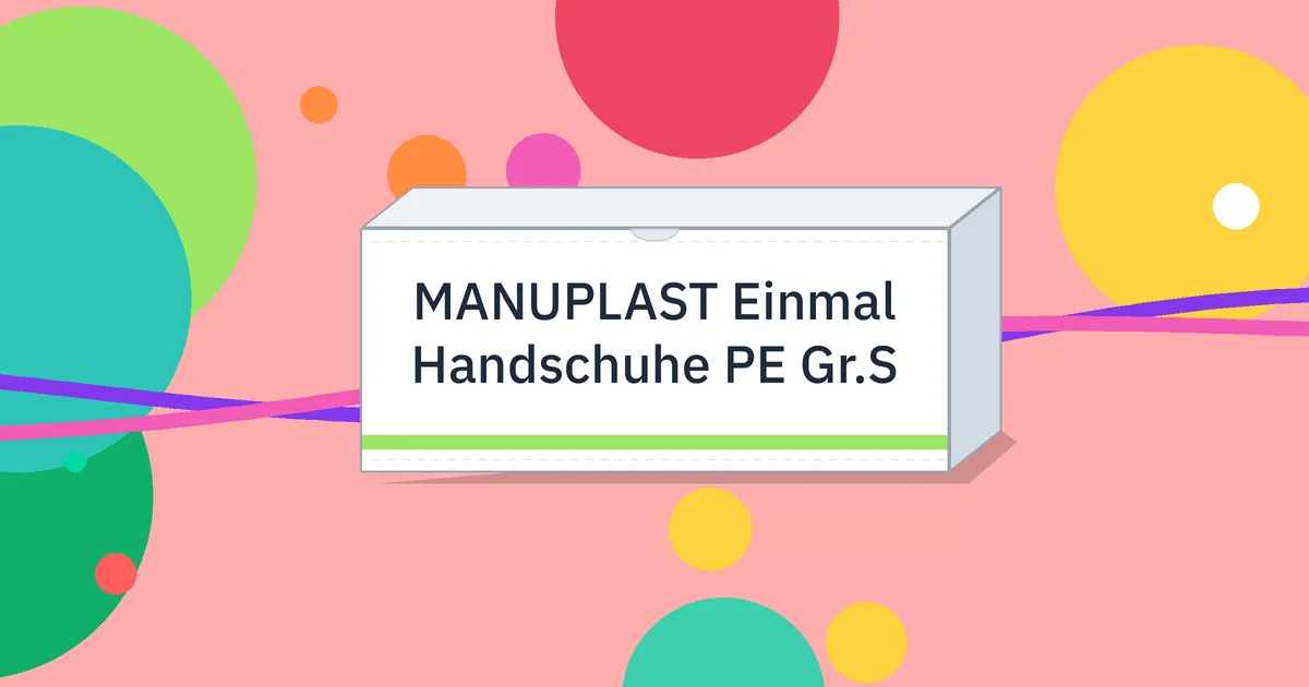 Symbolbild: Packung mit der Aufschrift MANUPLAST Einmal Handschuhe PE Gr.S (PZN 16632280) – Verfügbarkeit und Bezug in Apotheken in Frankfurt am Main