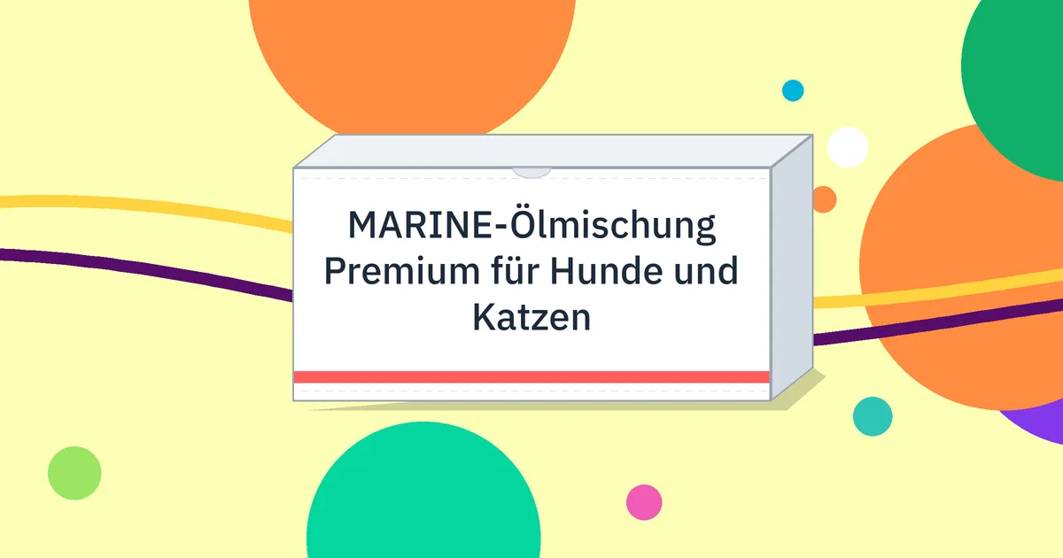 Symbolbild: Packung mit der Aufschrift MARINE-Ölmischung Premium für Hunde und Katzen (PZN 12522353) – Verfügbarkeit und Bezug in Apotheken in Frankfurt am Main