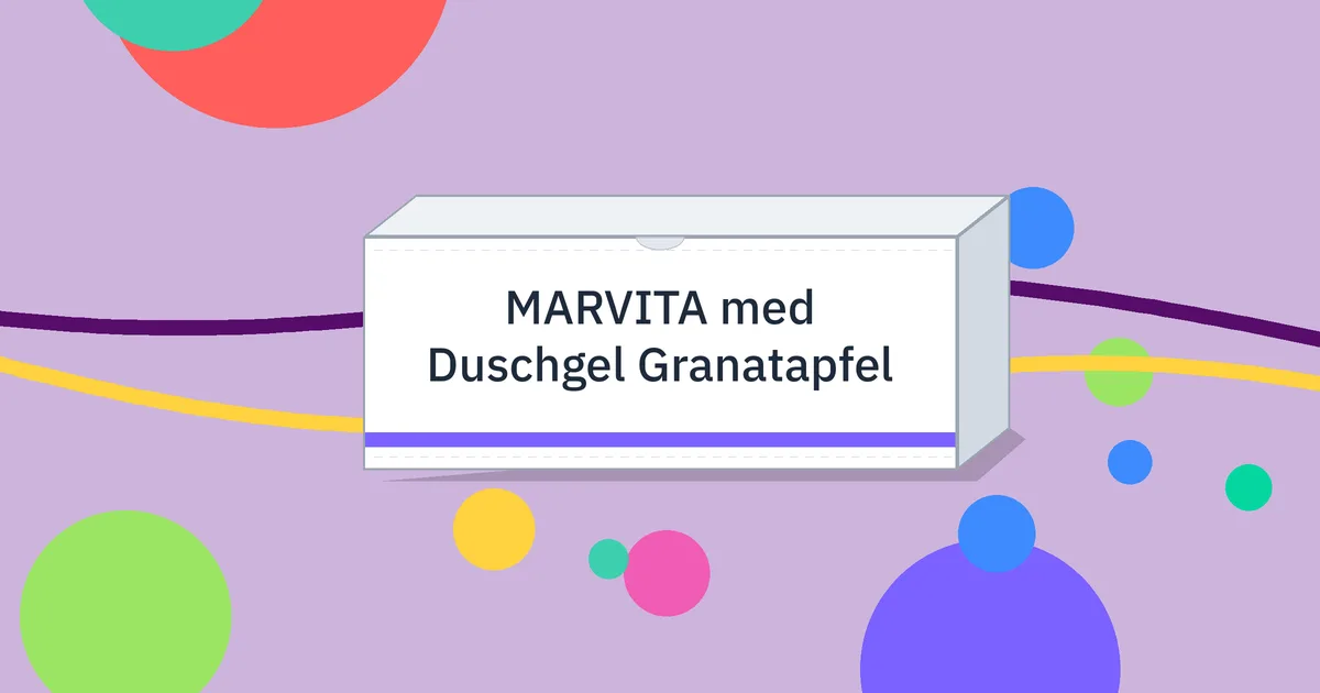 Symbolbild: Packung mit der Aufschrift MARVITA med Duschgel Granatapfel (PZN 18889600) – Verfügbarkeit und Bezug in Apotheken in Frankfurt am Main