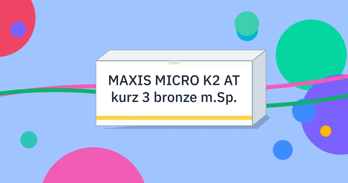 Symbolbild: Packung mit der Aufschrift MAXIS MICRO K2 AT kurz 3 bronze m.Sp. (PZN 17673039) – Verfügbarkeit und Bezug in Apotheken in Frankfurt am Main