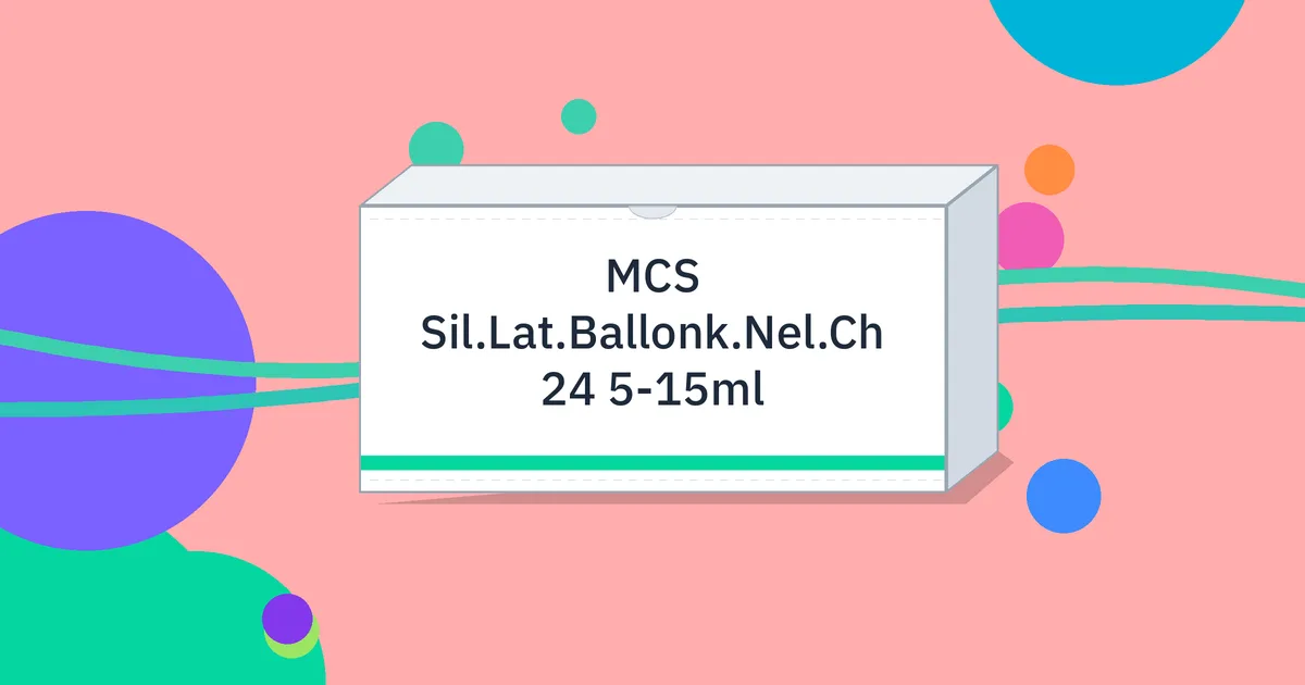 Symbolbild: Packung mit der Aufschrift MCS Sil.Lat.Ballonk.Nel.Ch 24 5-15ml (PZN 04797521) – Verfügbarkeit und Bezug in Apotheken in Frankfurt am Main