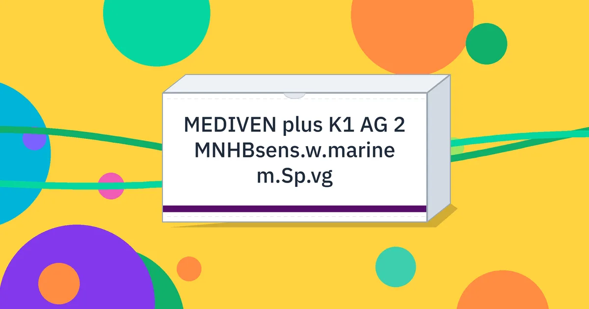 Symbolbild: Packung mit der Aufschrift MEDIVEN plus K1 AG 2 MNHBsens.w.marine m.Sp.vg (PZN 15919217) – Verfügbarkeit und Bezug in Apotheken in Frankfurt am Main