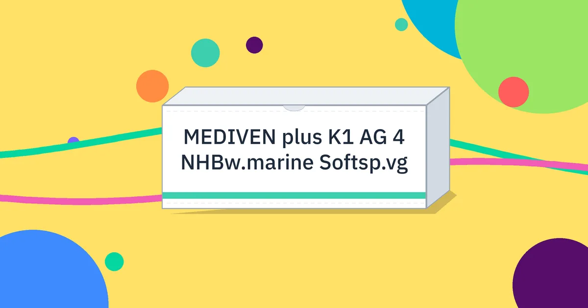Symbolbild: Packung mit der Aufschrift MEDIVEN plus K1 AG 4 NHBw.marine Softsp.vg (PZN 15924431) – Verfügbarkeit und Bezug in Apotheken in Frankfurt am Main