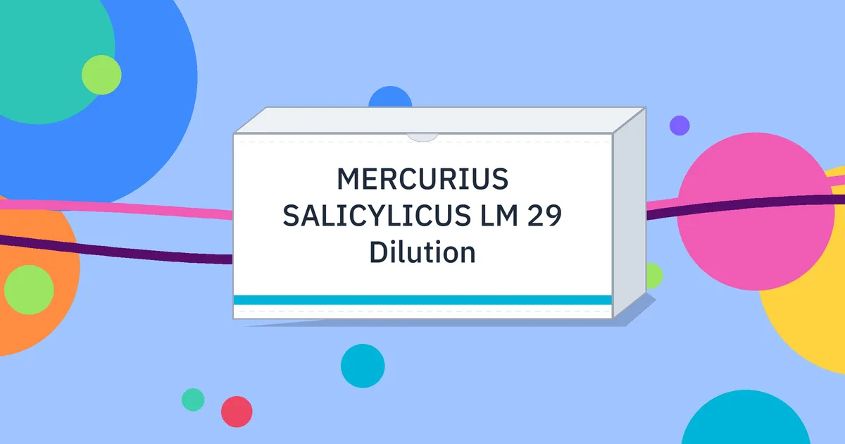 Symbolbild: Packung mit der Aufschrift MERCURIUS SALICYLICUS LM 29 Dilution (PZN 12953828) – Verfügbarkeit und Bezug in Apotheken in Frankfurt am Main