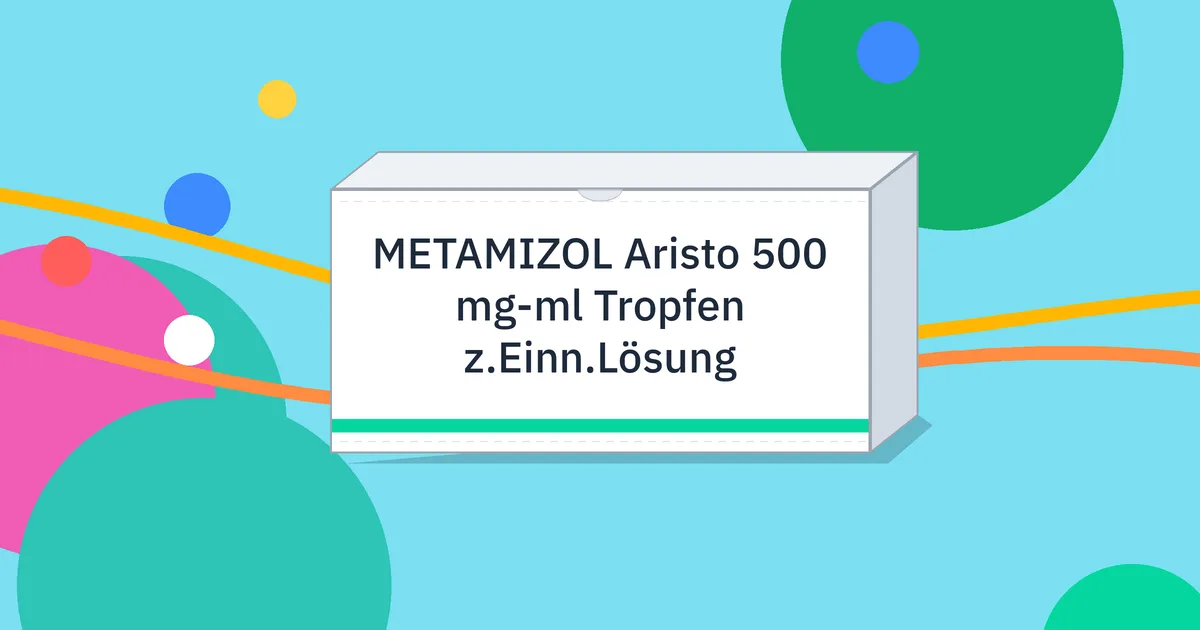 Symbolbild: Packung mit der Aufschrift METAMIZOL Aristo 500 mg-ml Tropfen z.Einn.Lösung (PZN 11285218) – Verfügbarkeit und Bezug in Apotheken in Frankfurt am Main