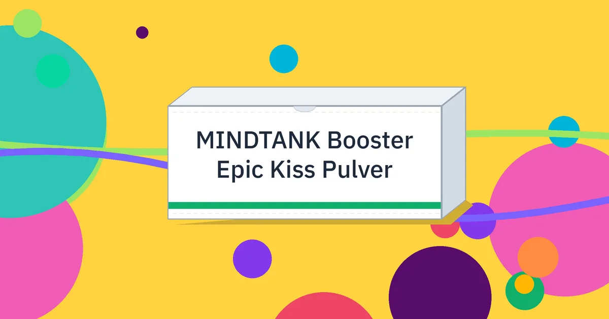Symbolbild: Packung mit der Aufschrift MINDTANK Booster Epic Kiss Pulver (PZN 18760289) – Verfügbarkeit und Bezug in Apotheken in Frankfurt am Main