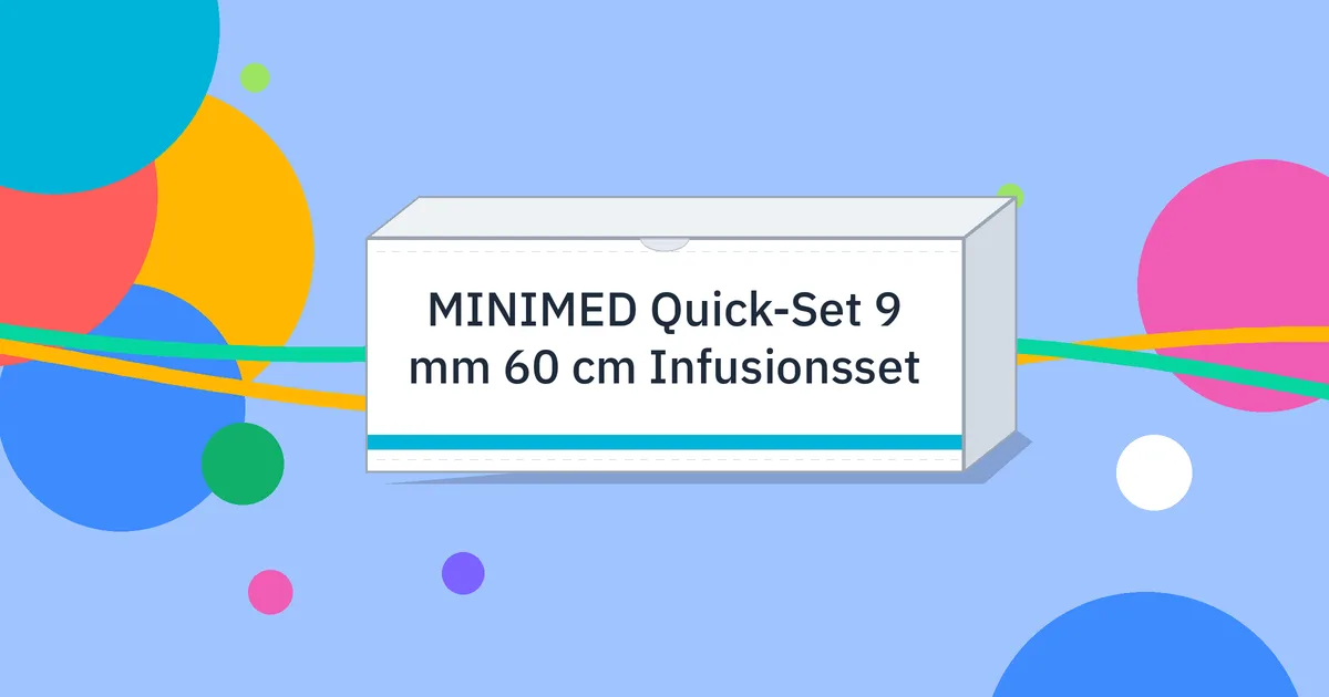 Symbolbild: Packung mit der Aufschrift MINIMED Quick-Set 9 mm 60 cm Infusionsset (PZN 16333152) – Verfügbarkeit und Bezug in Apotheken in Frankfurt am Main