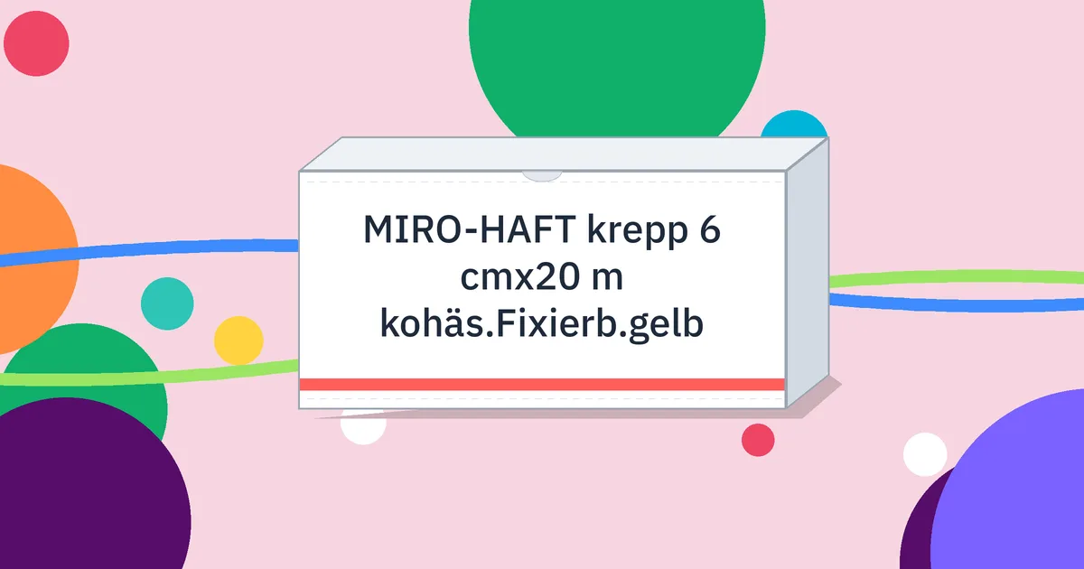 Symbolbild: Packung mit der Aufschrift MIRO-HAFT krepp 6 cmx20 m kohäs.Fixierb.gelb (PZN 01212655) – Verfügbarkeit und Bezug in Apotheken in Frankfurt am Main