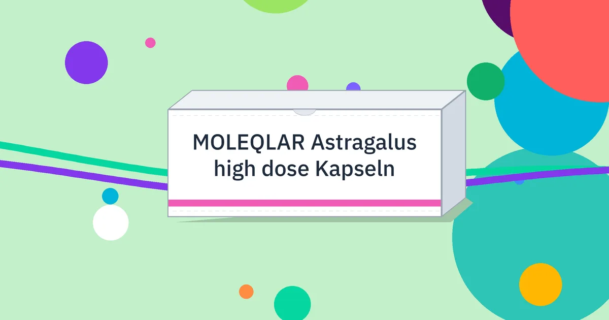 Symbolbild: Packung mit der Aufschrift MOLEQLAR Astragalus high dose Kapseln (PZN 20584150) – Verfügbarkeit und Bezug in Apotheken in Frankfurt am Main