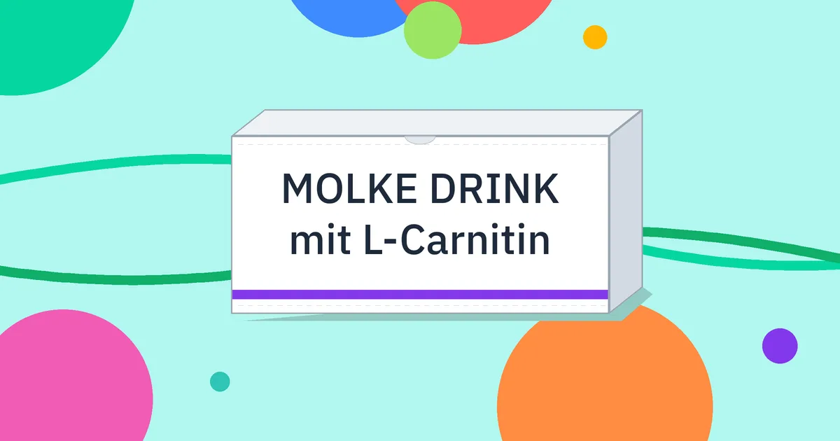 Symbolbild: Packung mit der Aufschrift MOLKE DRINK mit L-Carnitin (PZN 09629811) – Verfügbarkeit und Bezug in Apotheken in Frankfurt am Main