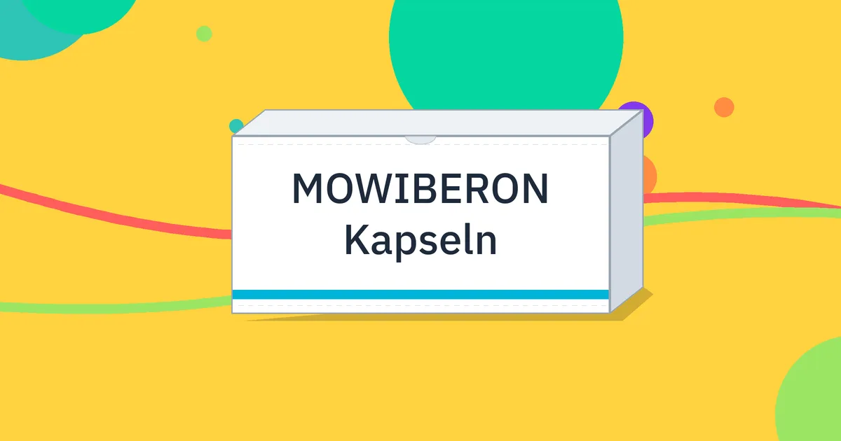 Symbolbild: Packung mit der Aufschrift MOWIBERON Kapseln (PZN 04637674) – Verfügbarkeit und Bezug in Apotheken in Frankfurt am Main
