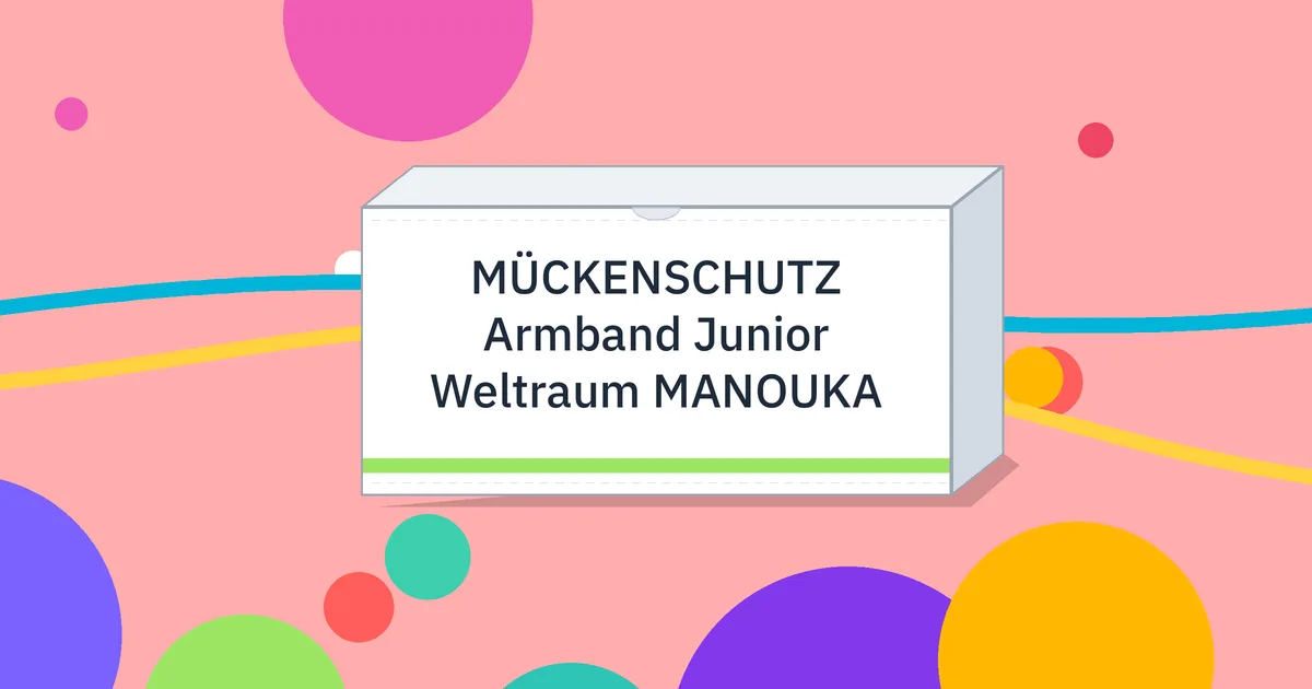 Symbolbild: Packung mit der Aufschrift MÜCKENSCHUTZ Armband Junior Weltraum MANOUKA (PZN 19438578) – Verfügbarkeit und Bezug in Apotheken in Frankfurt am Main