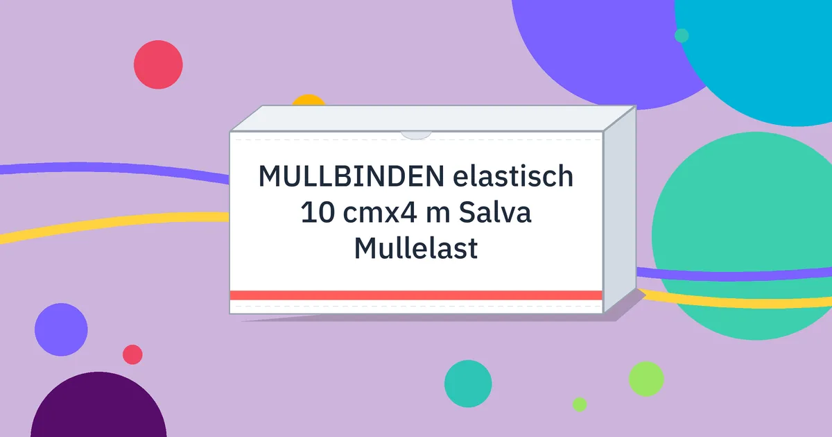 Symbolbild: Packung mit der Aufschrift MULLBINDEN elastisch 10 cmx4 m Salva Mullelast (PZN 10351060) – Verfügbarkeit und Bezug in Apotheken in Frankfurt am Main