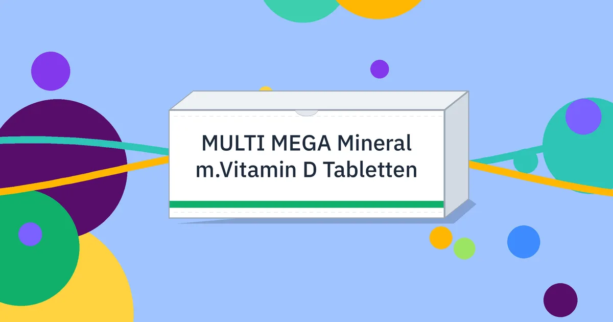 Symbolbild: Packung mit der Aufschrift MULTI MEGA Mineral m.Vitamin D Tabletten (PZN 11722280) – Verfügbarkeit und Bezug in Apotheken in Frankfurt am Main