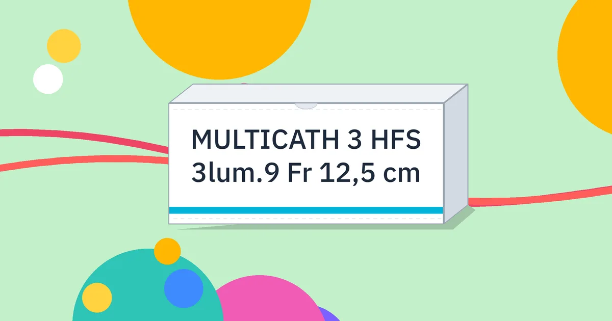 Symbolbild: Packung mit der Aufschrift MULTICATH 3 HFS 3lum.9 Fr 12,5 cm (PZN 14339156) – Verfügbarkeit und Bezug in Apotheken in Frankfurt am Main