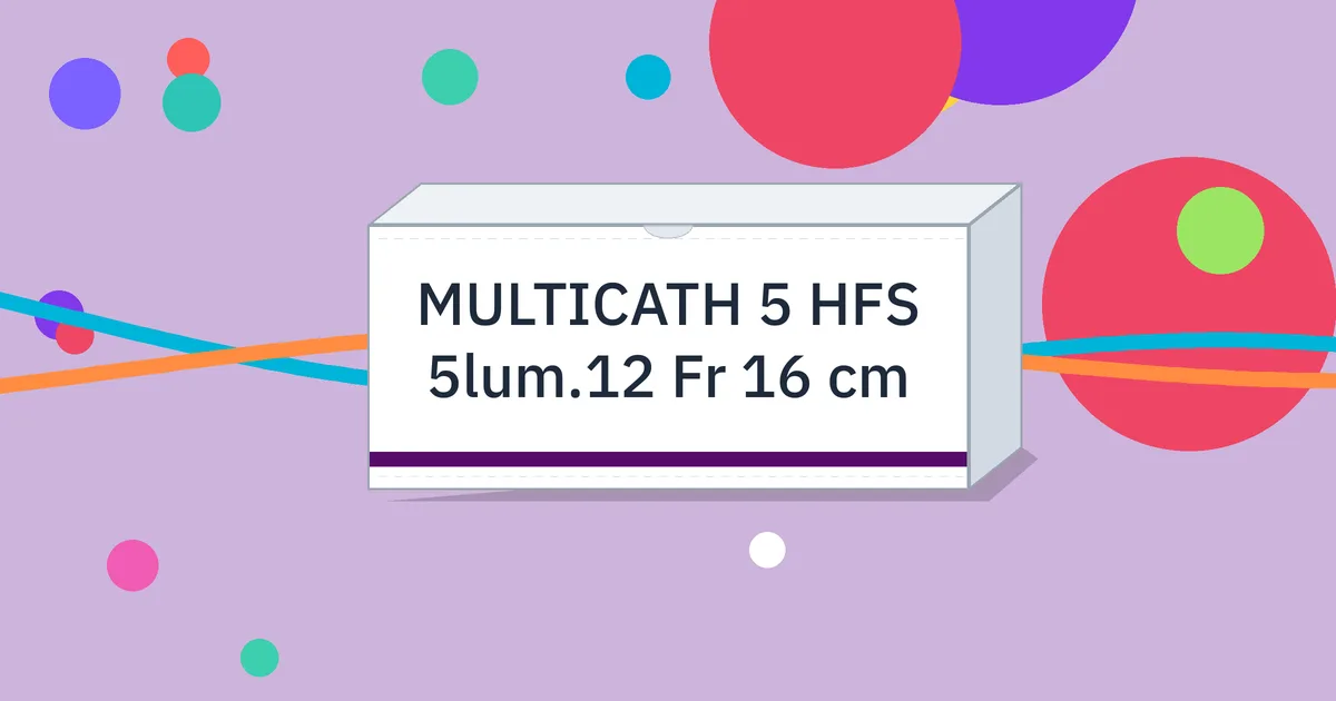 Symbolbild: Packung mit der Aufschrift MULTICATH 5 HFS 5lum.12 Fr 16 cm (PZN 14339191) – Verfügbarkeit und Bezug in Apotheken in Frankfurt am Main