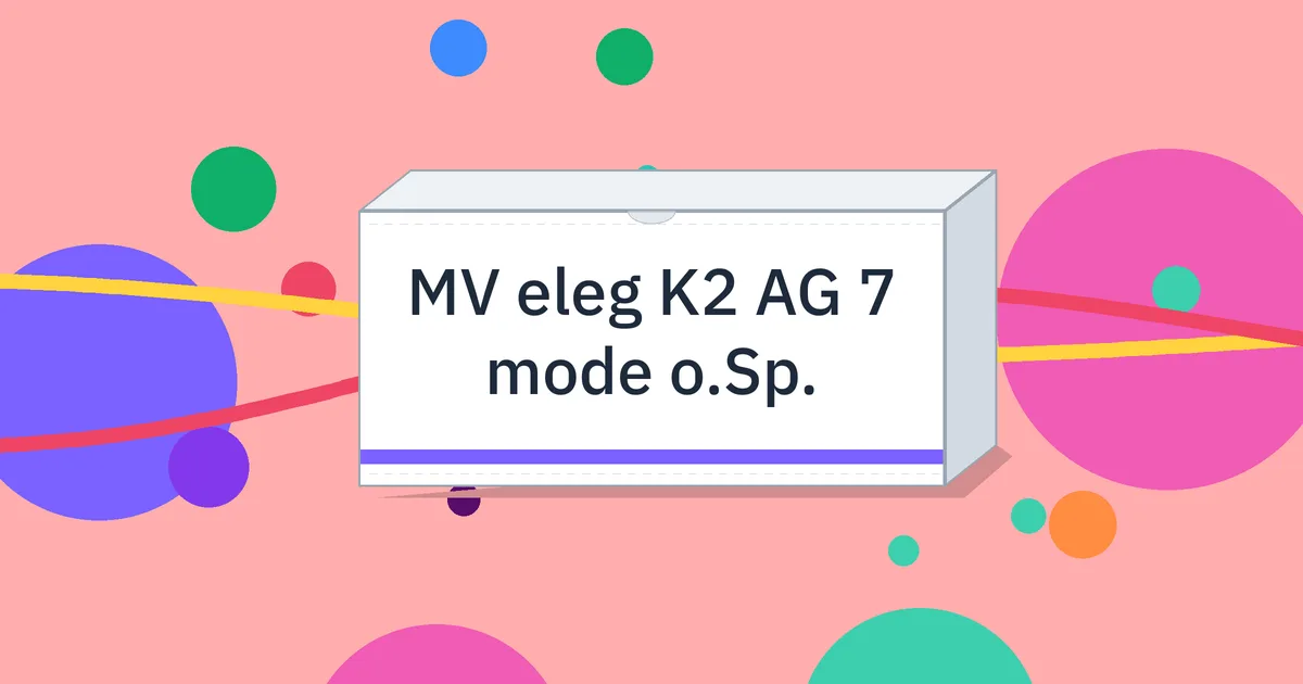 Symbolbild: Packung mit der Aufschrift MV eleg K2 AG 7 mode o.Sp. (PZN 04541945) – Verfügbarkeit und Bezug in Apotheken in Frankfurt am Main