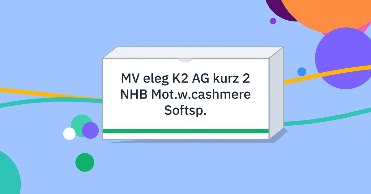 Symbolbild: Packung mit der Aufschrift MV eleg K2 AG kurz 2 NHB Mot.w.cashmere Softsp. (PZN 15712309) – Verfügbarkeit und Bezug in Apotheken in Frankfurt am Main