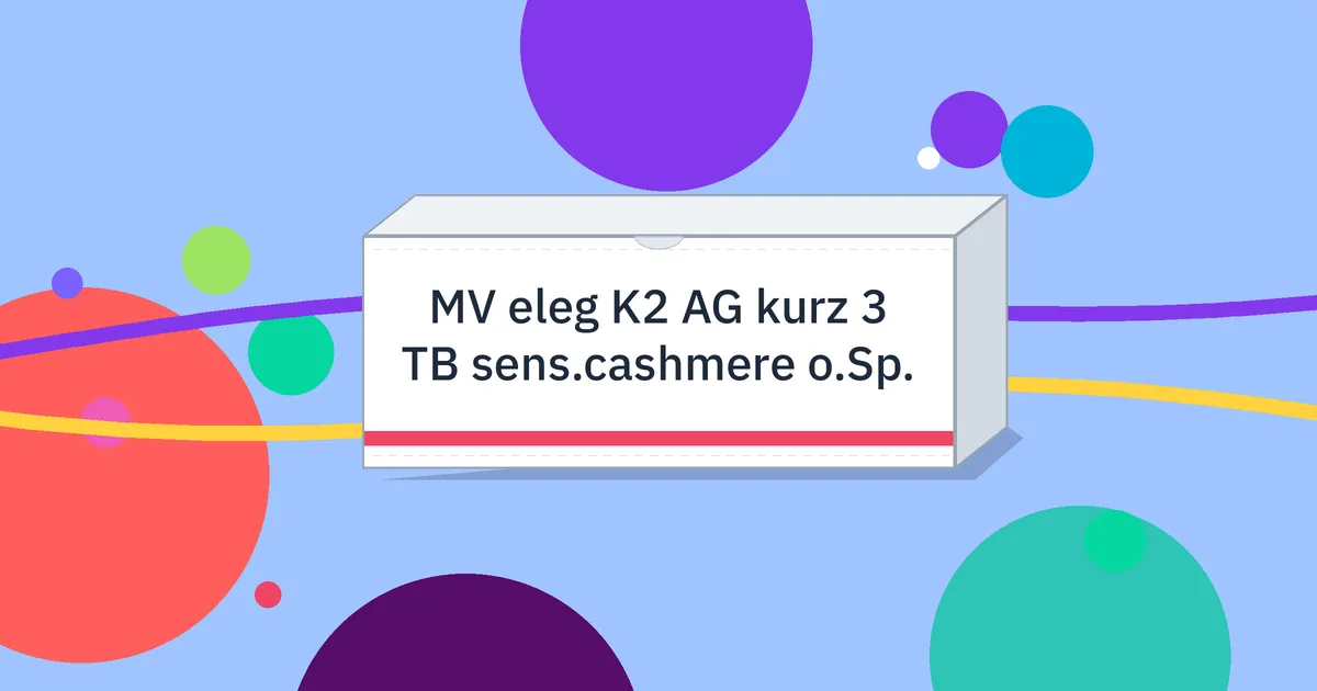 Symbolbild: Packung mit der Aufschrift MV eleg K2 AG kurz 3 TB sens.cashmere o.Sp. (PZN 14673895) – Verfügbarkeit und Bezug in Apotheken in Frankfurt am Main