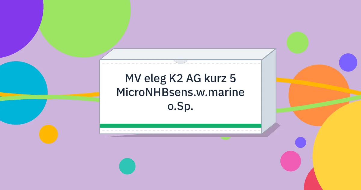 Symbolbild: Packung mit der Aufschrift MV eleg K2 AG kurz 5 MicroNHBsens.w.marine o.Sp. (PZN 15711735) – Verfügbarkeit und Bezug in Apotheken in Frankfurt am Main