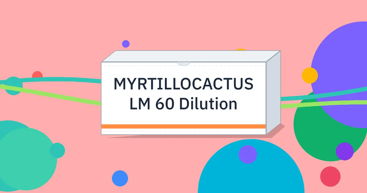 Symbolbild: Packung mit der Aufschrift MYRTILLOCACTUS LM 60 Dilution (PZN 13613282) – Verfügbarkeit und Bezug in Apotheken in Frankfurt am Main